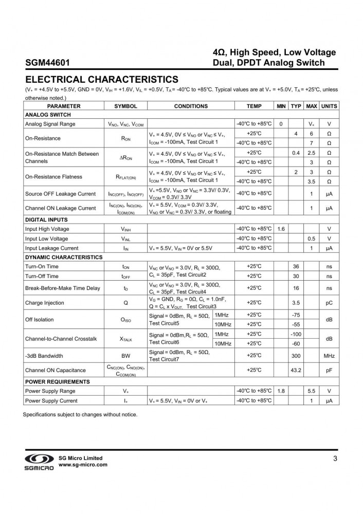 SGM44601 datasheet page 3