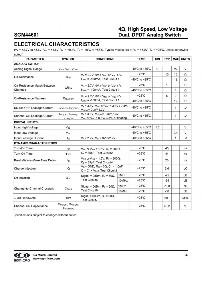 SGM44601 datasheet page 4