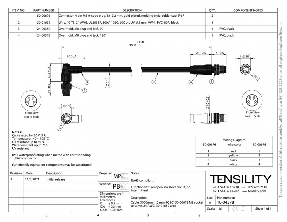 Technical drawing preview for Tensility International 10-04378