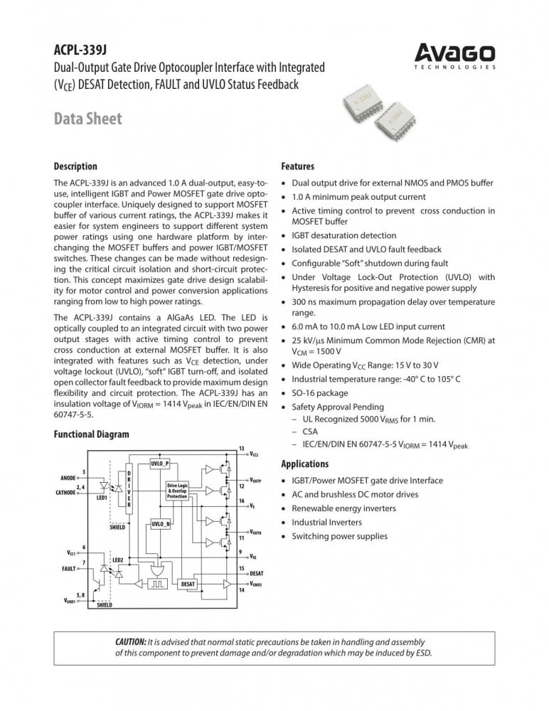 ACPL-339J datasheet page 1
