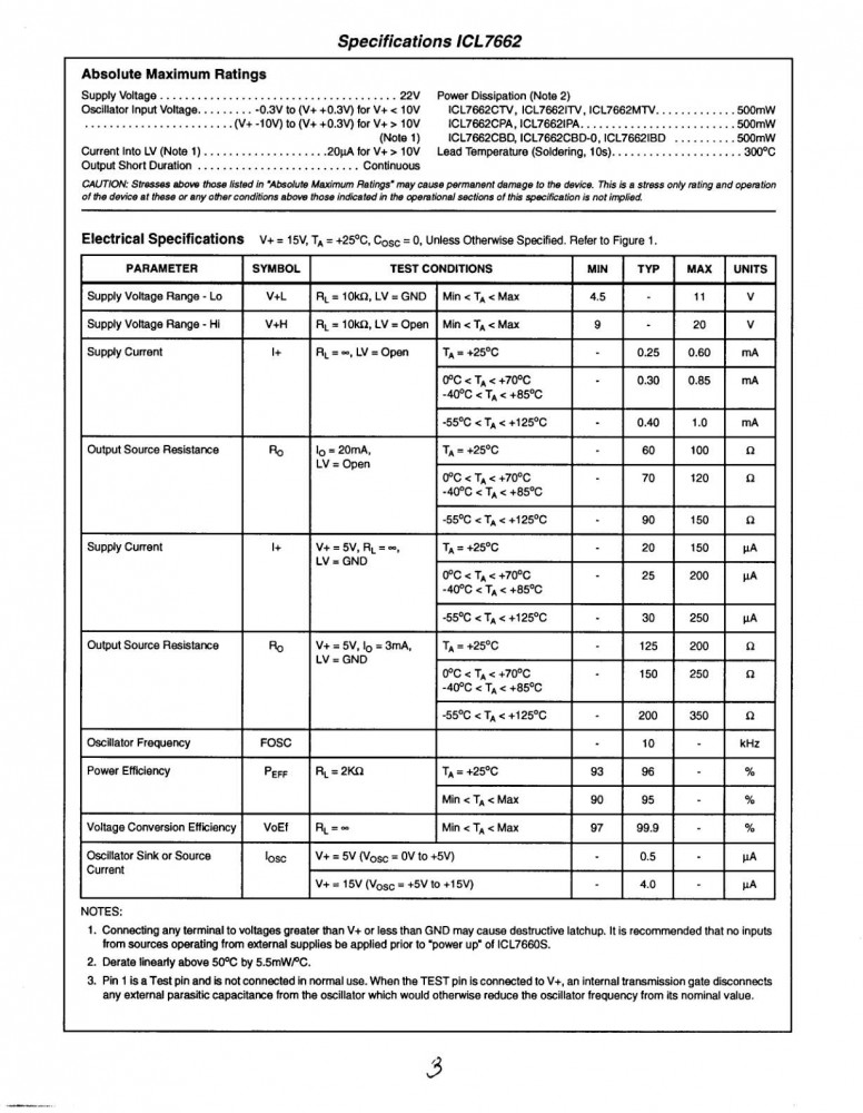 ICL7662 datasheet page 4