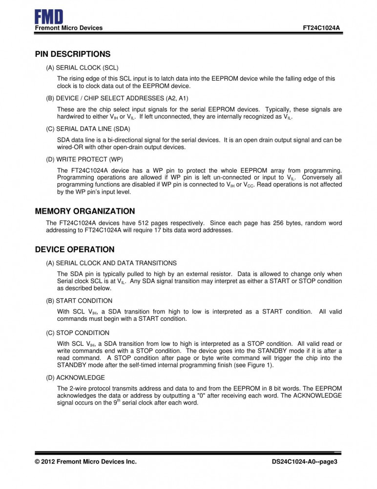 FT24C1024A datasheet page 3