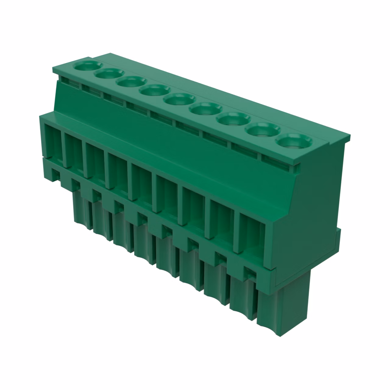 3.50mm Pitch Eurostyle Vertical Plug, with Reverse Imprinting, Rear Wire  Entry, Green Housing, Gold (Au) Plated, 9 Circuits for sale