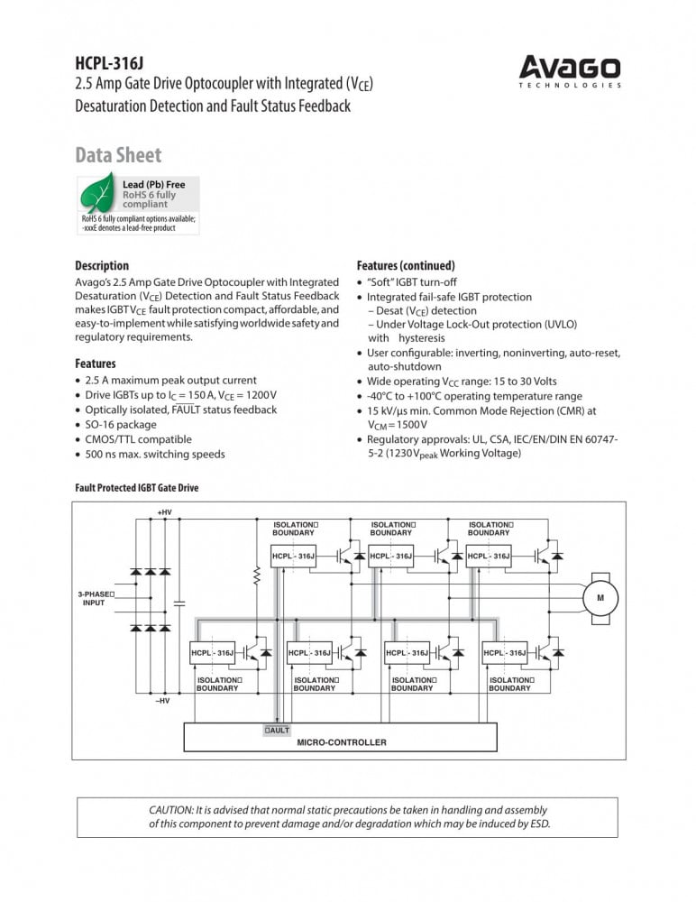 HCPL-316J datasheet page 1