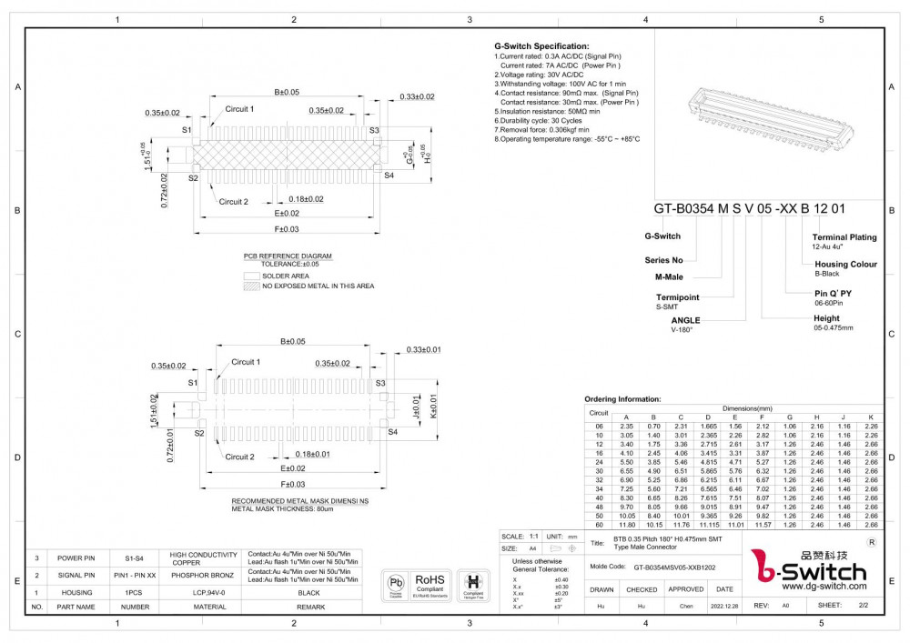 GT-B0354MSV05-40B1202 technical document page 2