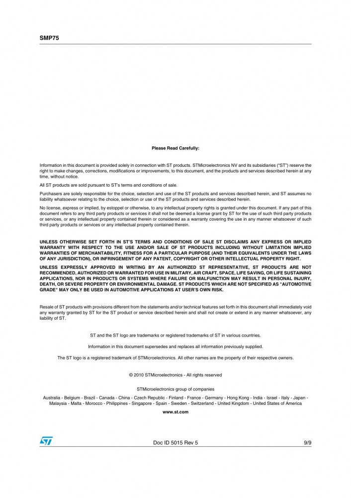 SMP75-8 technical document page 9