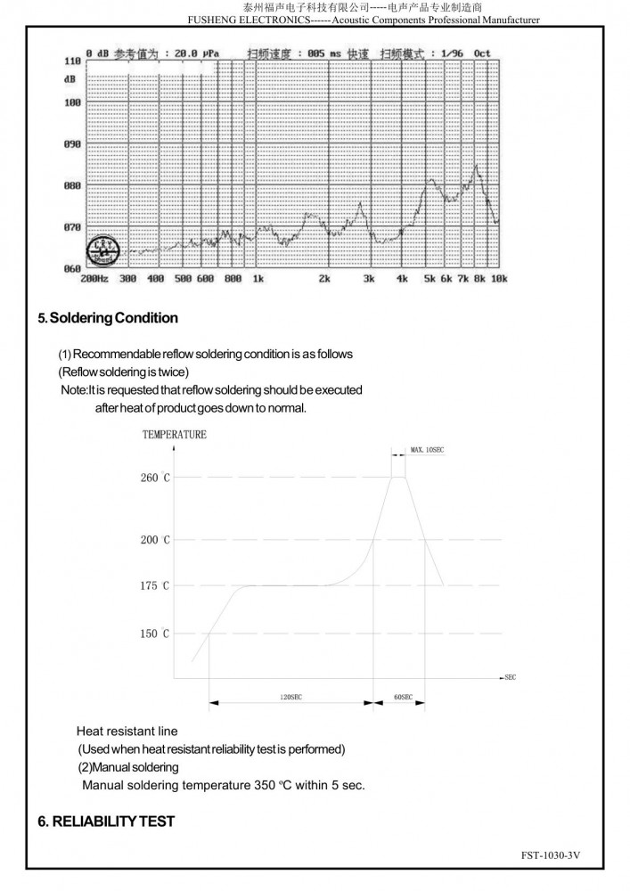 FUET-1030-3V frequency response and soldering