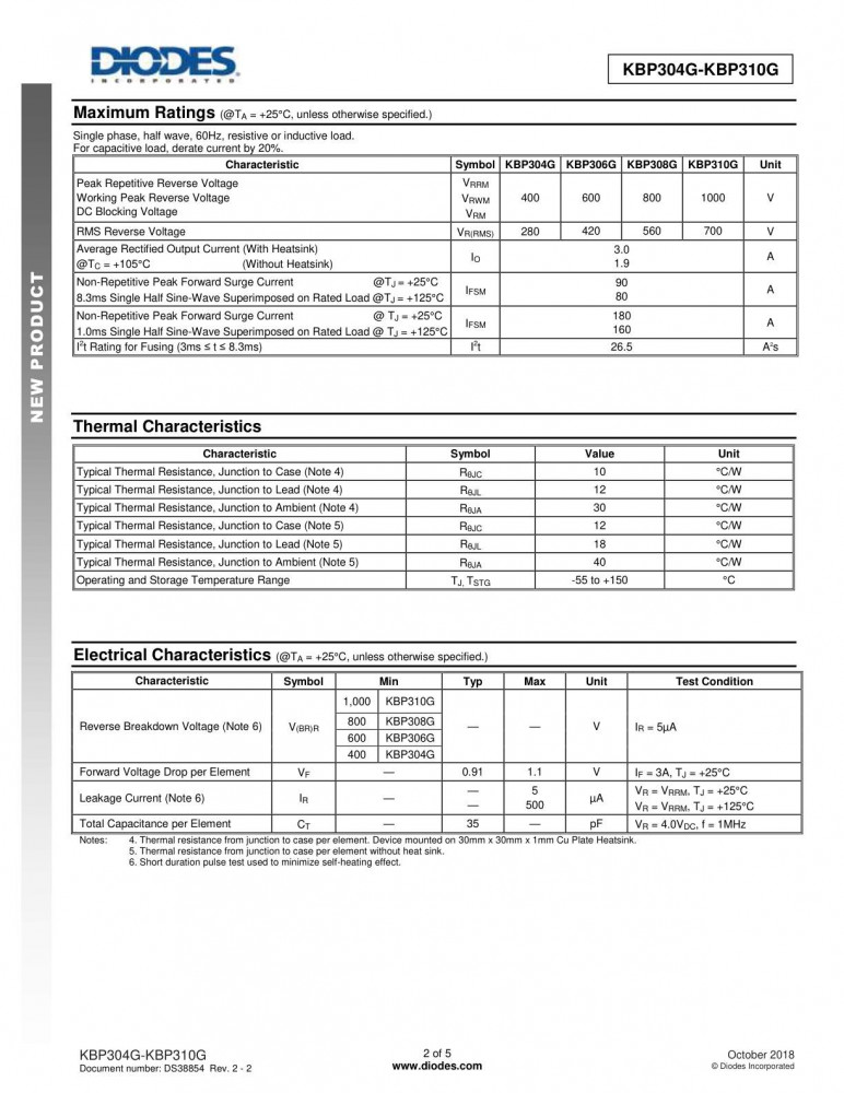 KBP304G datasheet page 2