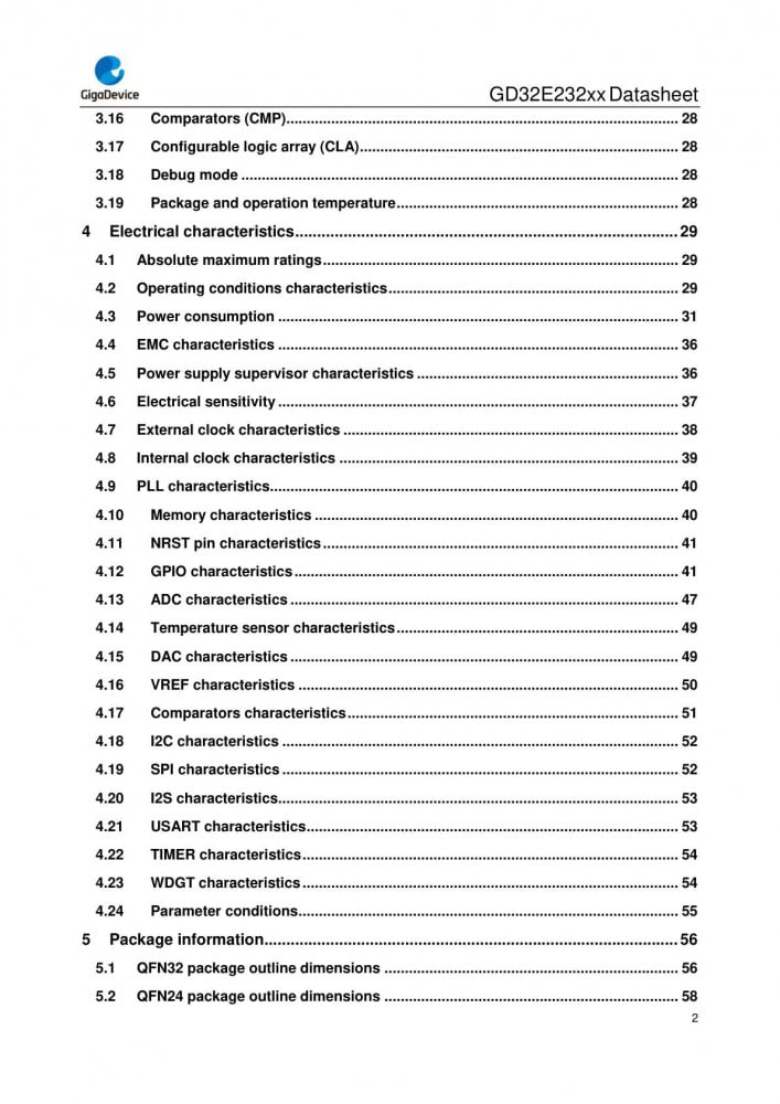 GD32E232E6U7TR datasheet page 3