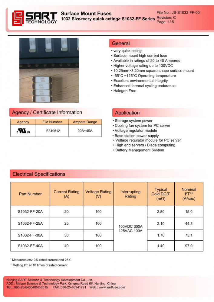SART 1032-FF datasheet page 1