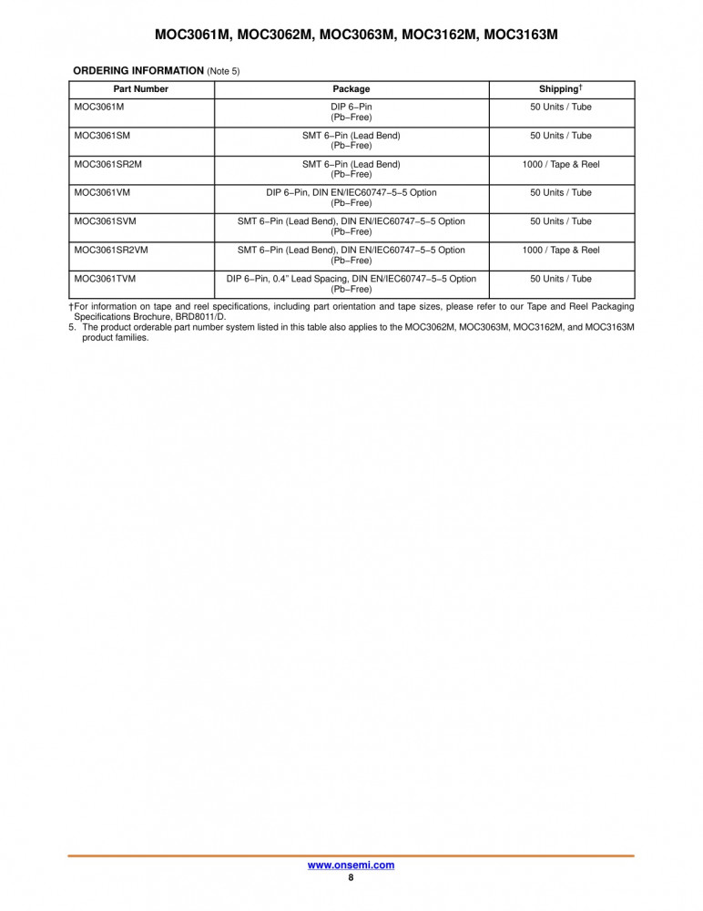 MOC3063TVM technical document page 8