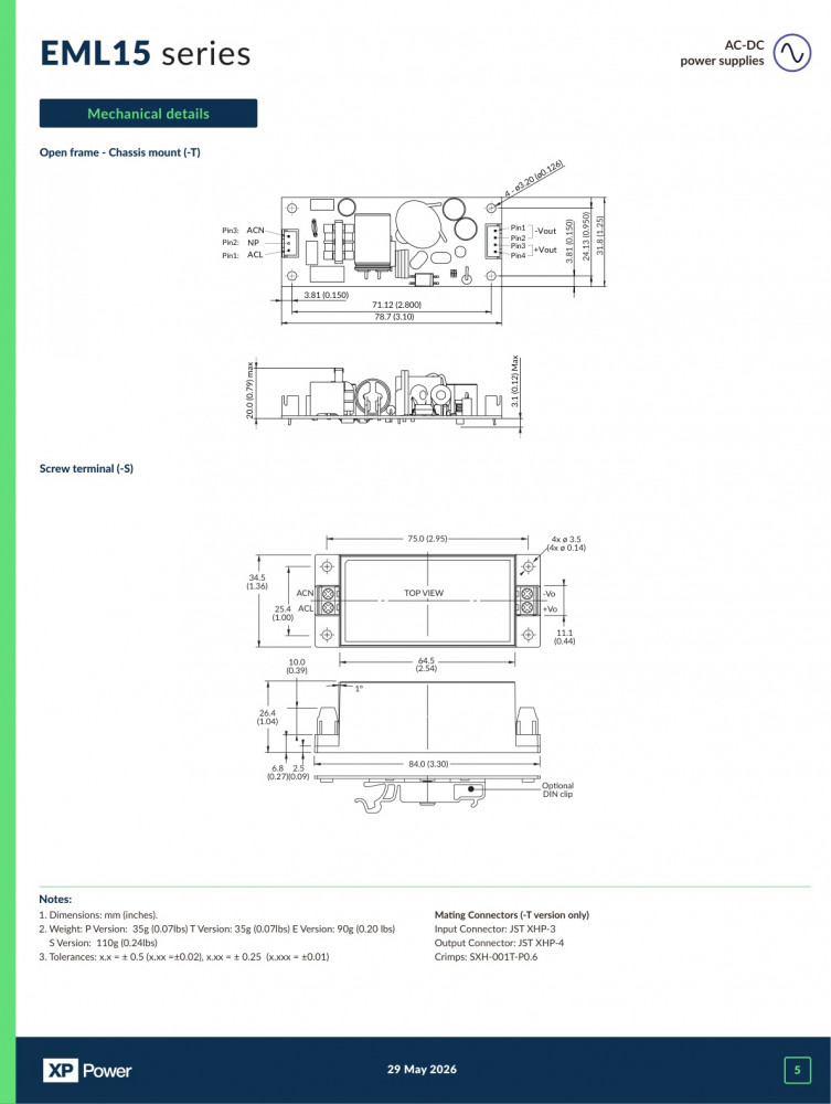 EML15 series datasheet page 5