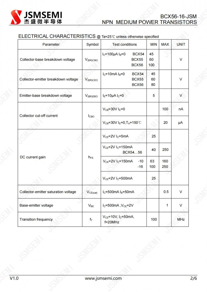 BCX56-16-JSM datasheet page 2
