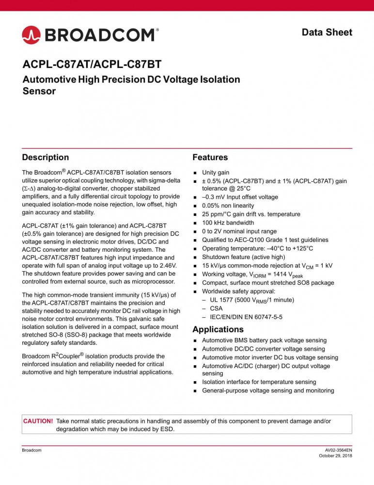 ACPL-C87BT-500E datasheet page 1
