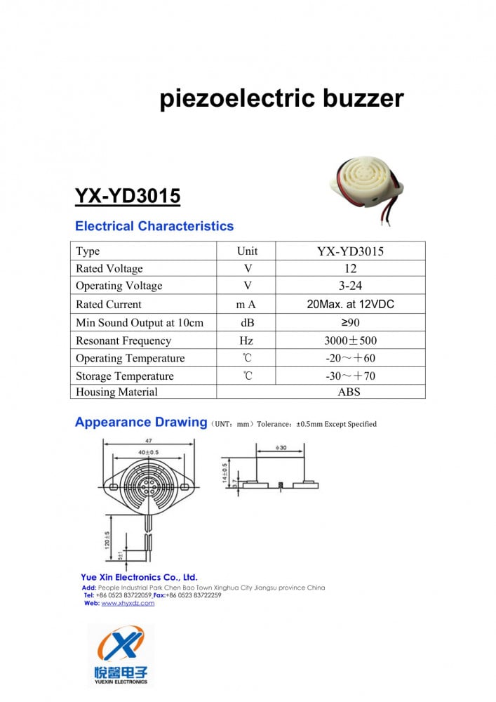 YX-YD3015D technical document page 2