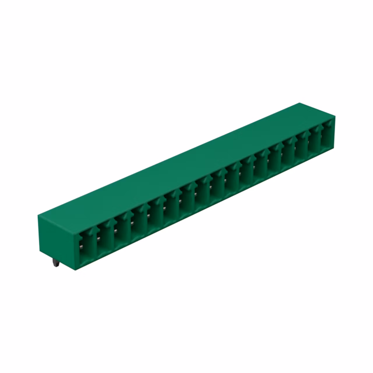 3.81mm Pitch Eurostyle Right-Angle PCB Header, Green Housing, 17 Circuits for sale