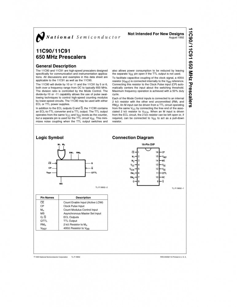 11C90DM datasheet page 1