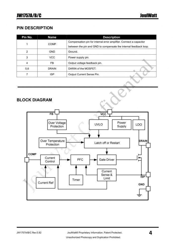 JW1757B datasheet page 4