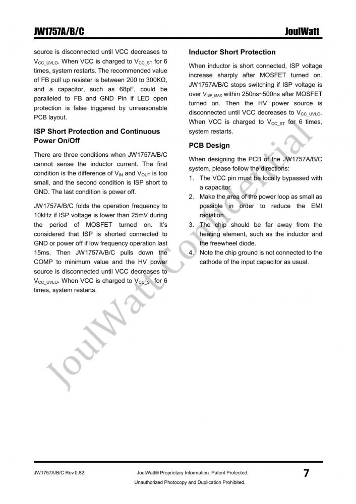 JW1757B datasheet page 7