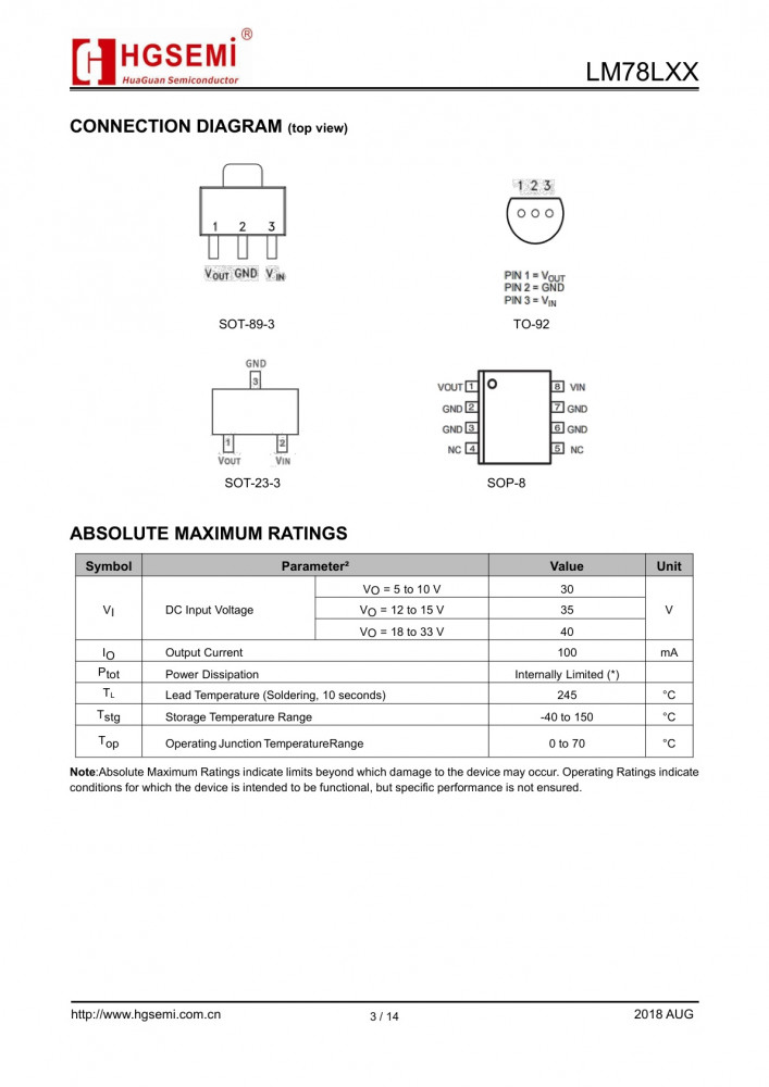 LM78L05ACMK/TR datasheet page 3