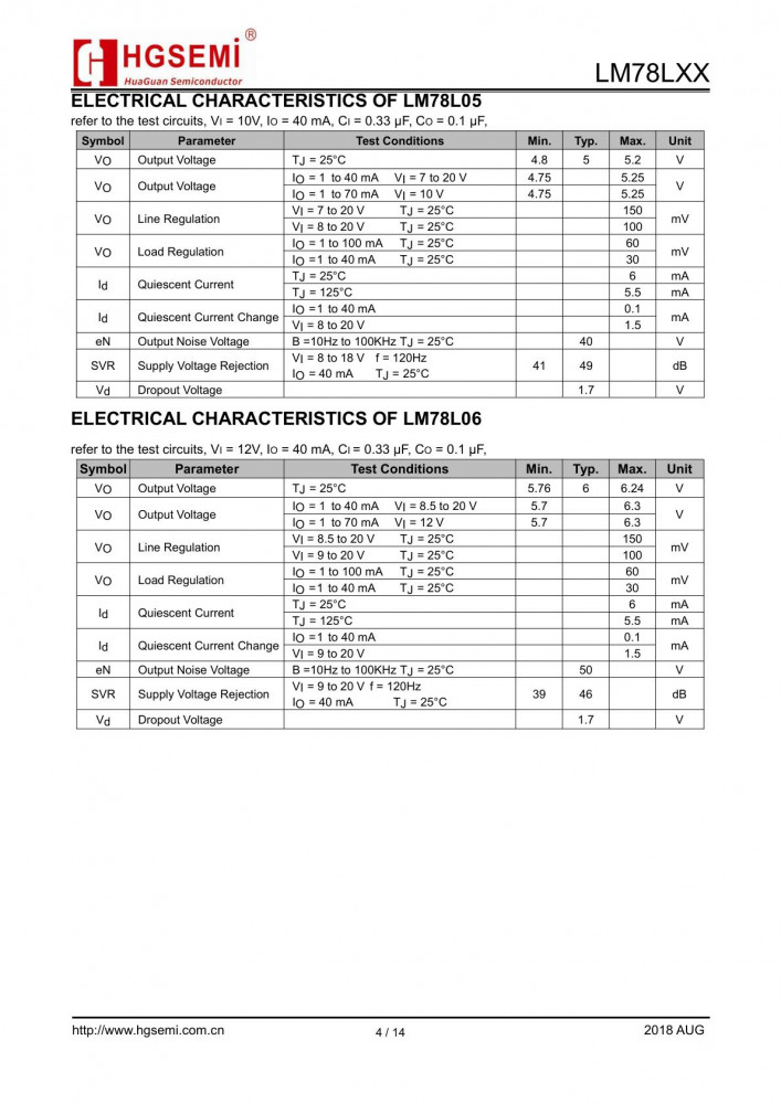 LM78L05ACMK/TR datasheet page 4