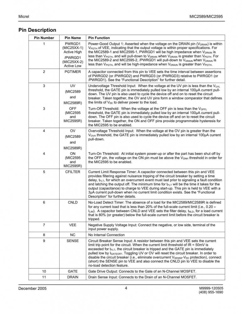 MIC2589R datasheet page 4