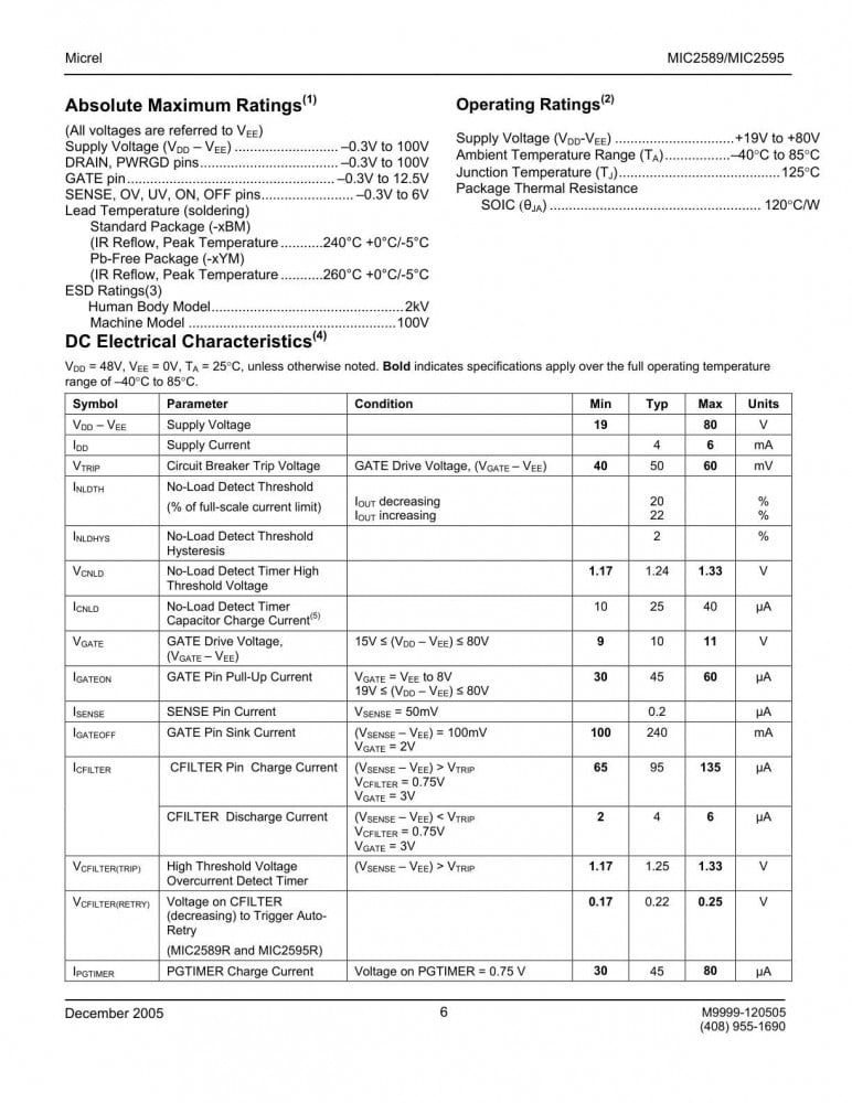 MIC2589R datasheet page 6