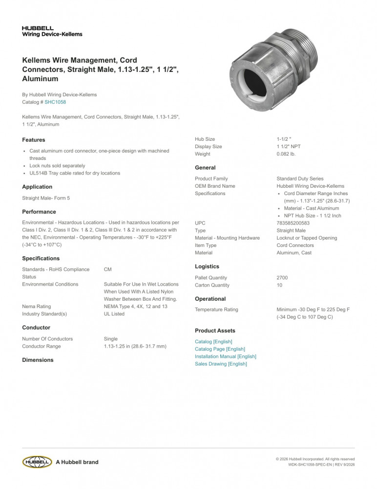 SHC1058 technical document preview