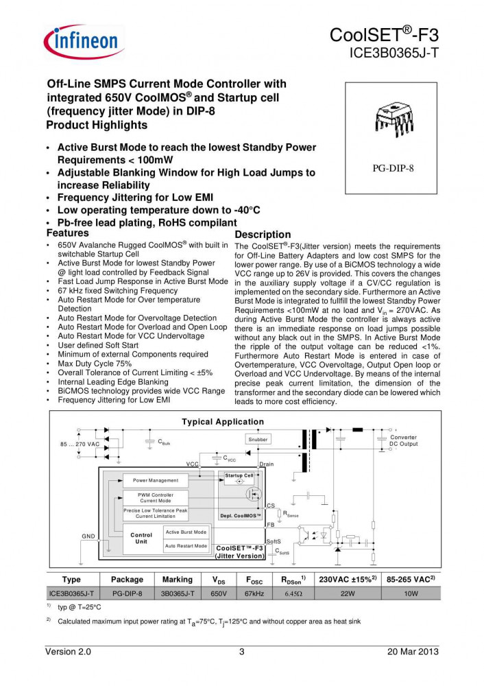 ICE3B0365J-T datasheet page 3