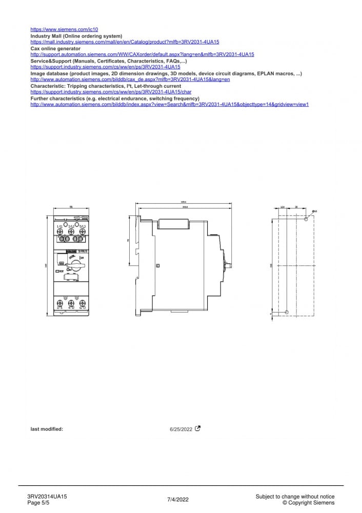 3RV20314UA15 datasheet page 5