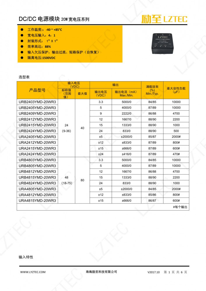 URB2405YMD-20WR3 technical document page 1