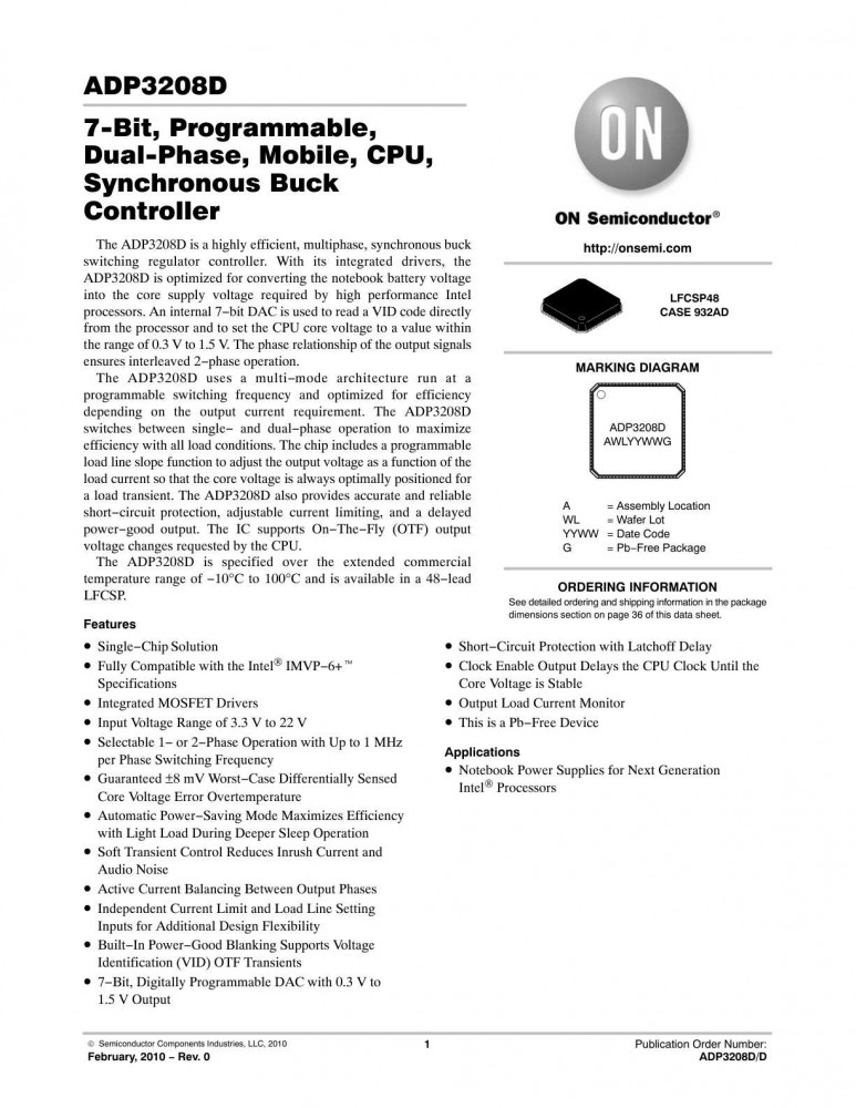 ADP3208D datasheet page 1