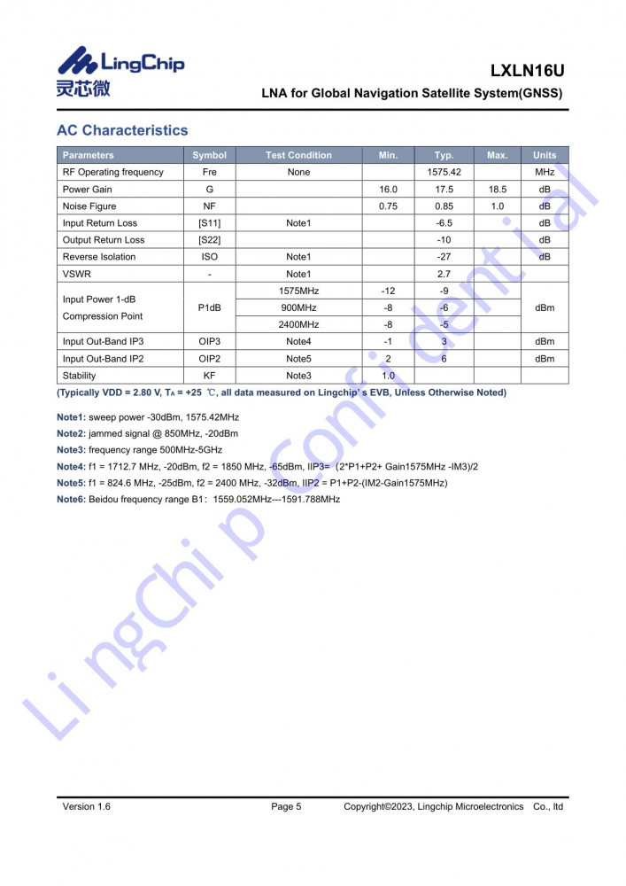LXLN16U datasheet page 6