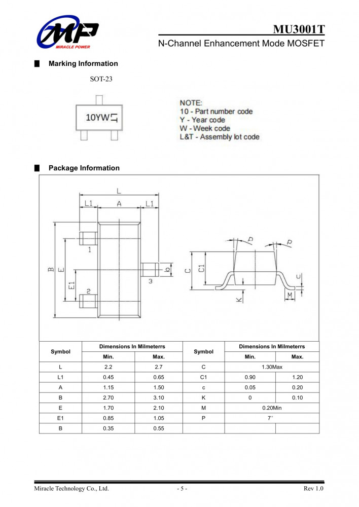 MU3001T datasheet page 5