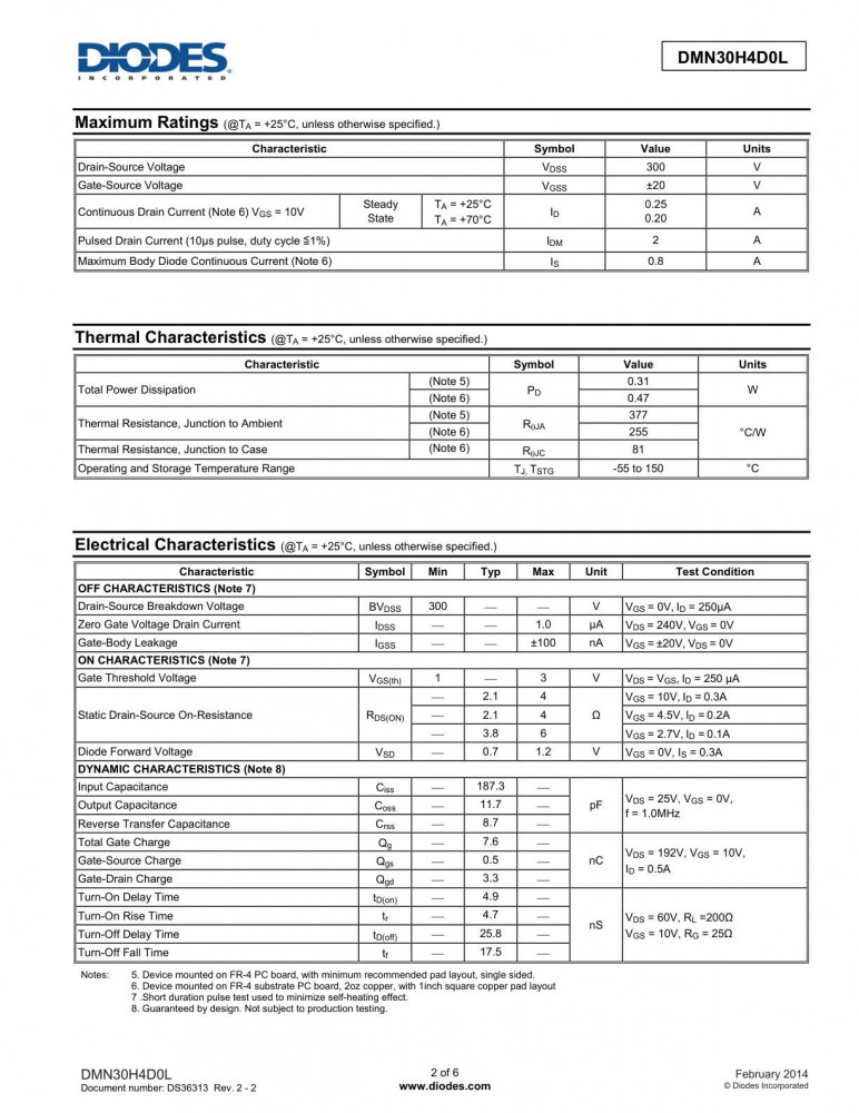 DMN30H4D0L-7 datasheet page 2