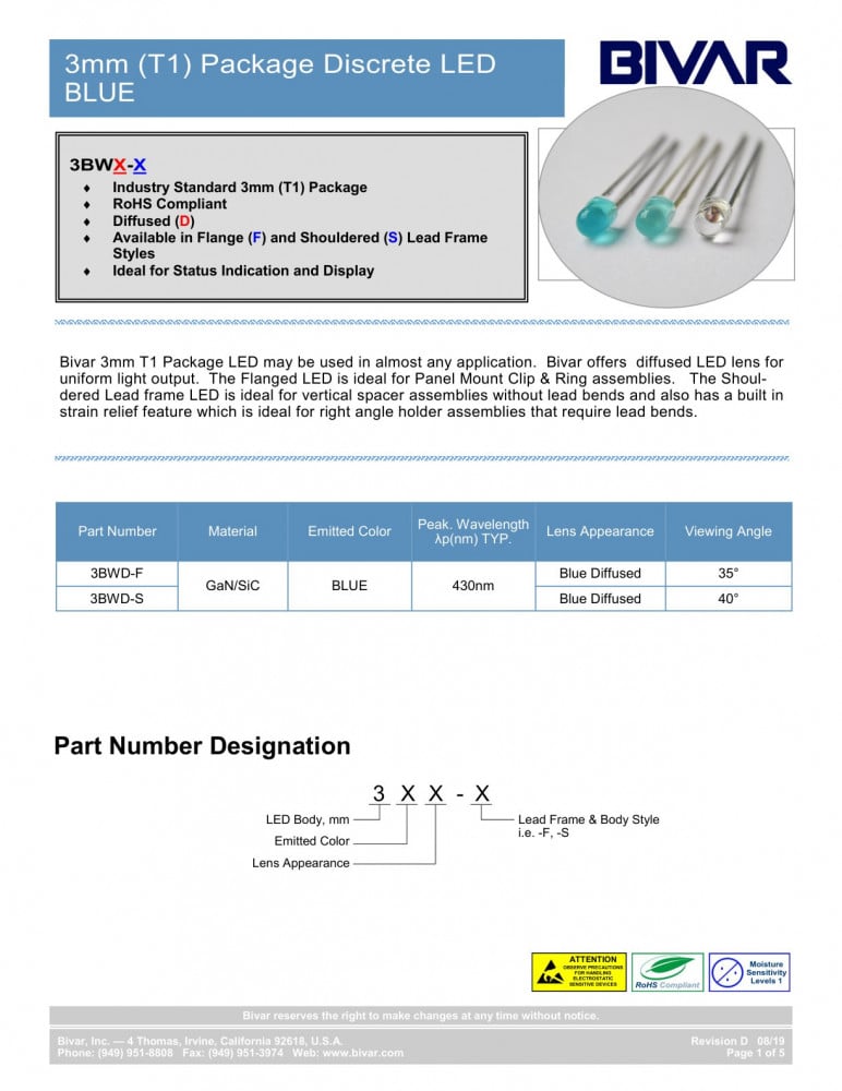 3BWD-S datasheet page 1