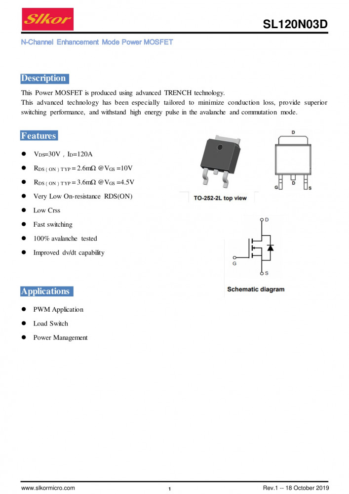 SL120N03D datasheet page 1