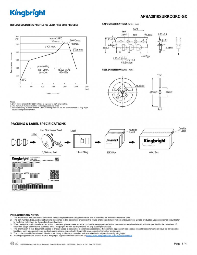 APBA3010SURKCGKC-GX datasheet page 4
