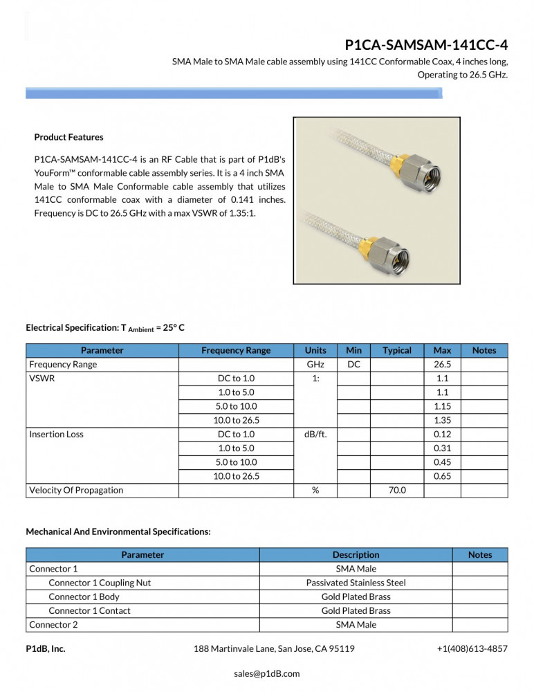 P1CA-SAMSAM-141CC-4 product documentation page 1
