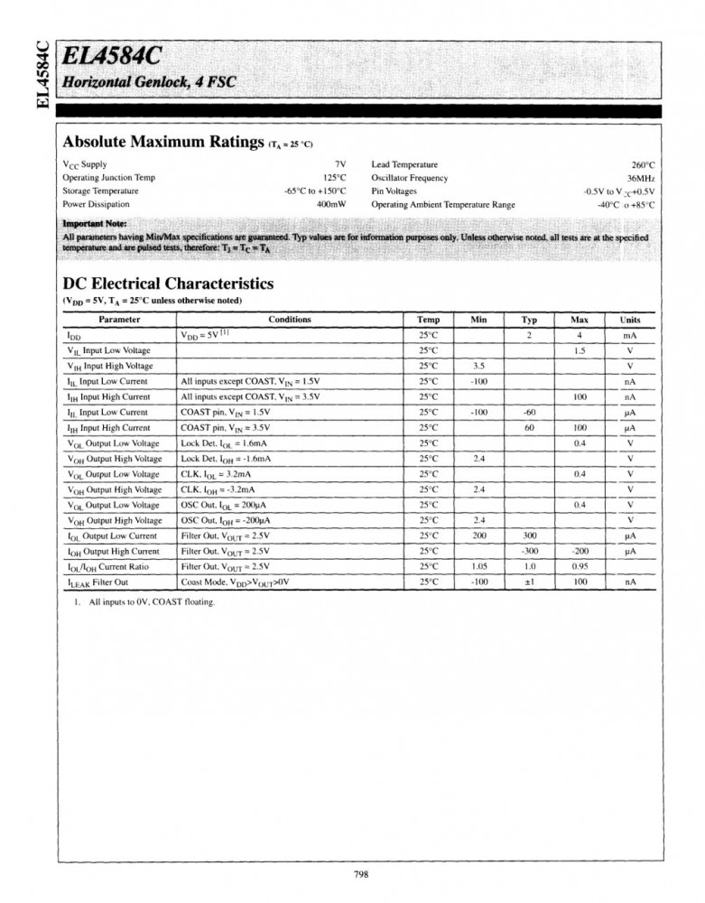 EL4584CS datasheet page 2