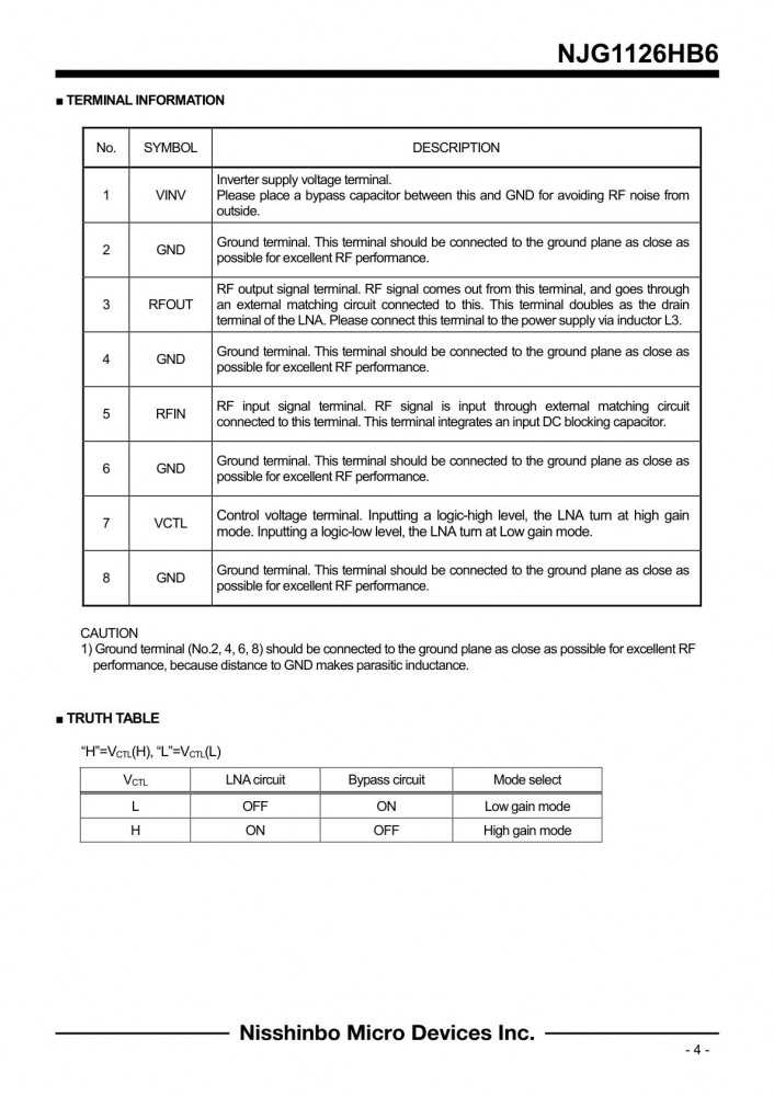 NJG1126HB6 datasheet page 4