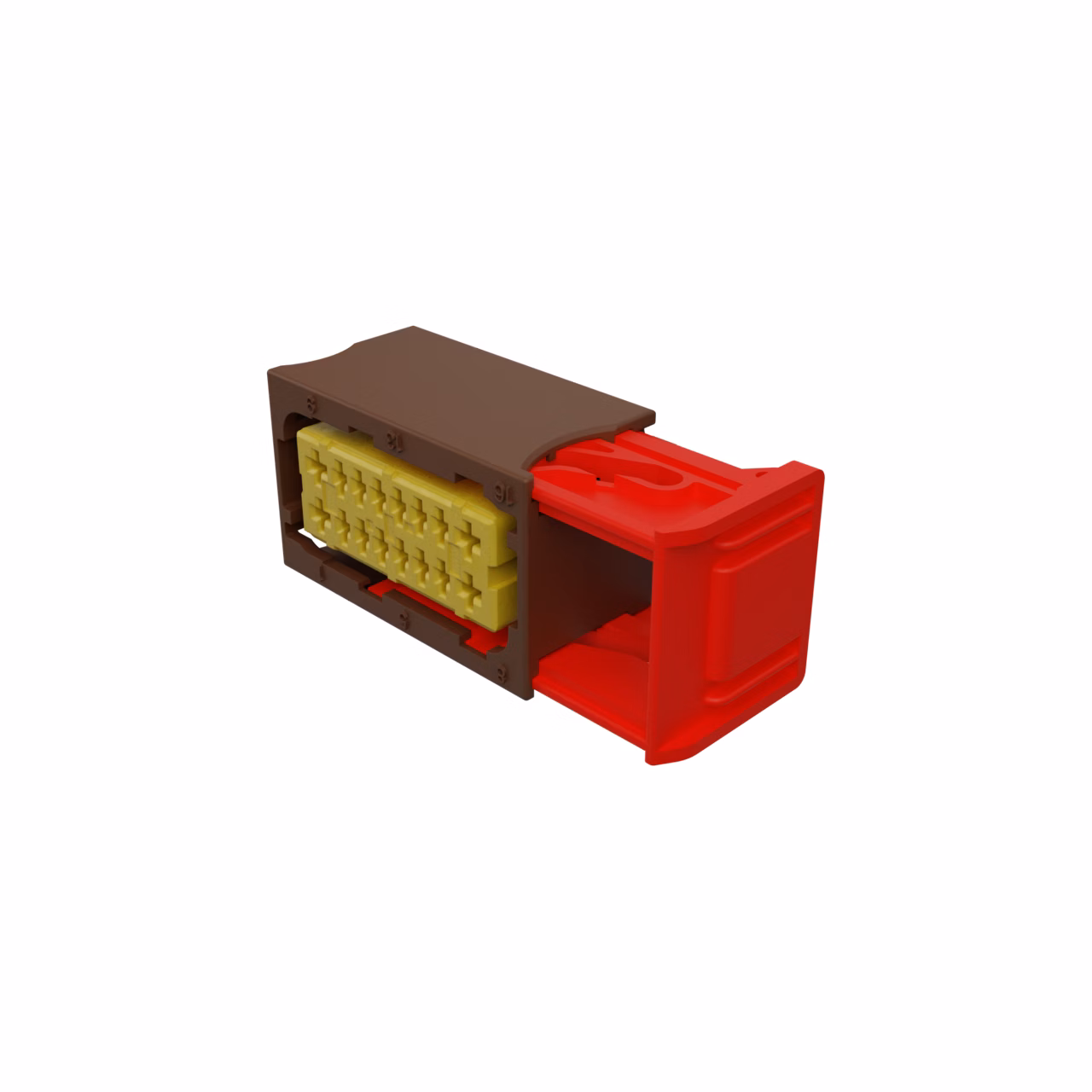 3.33mm / 6.00mm Pitch Hybrid Inline Female Housing, Right Slide Orientation, Dual Row, 16 Circuits, Brown for sale