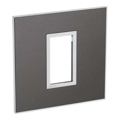 Arteor - British standard plate for 13A fused connection unit - Reflective metal - Glossy stainless steel - Gold finish
