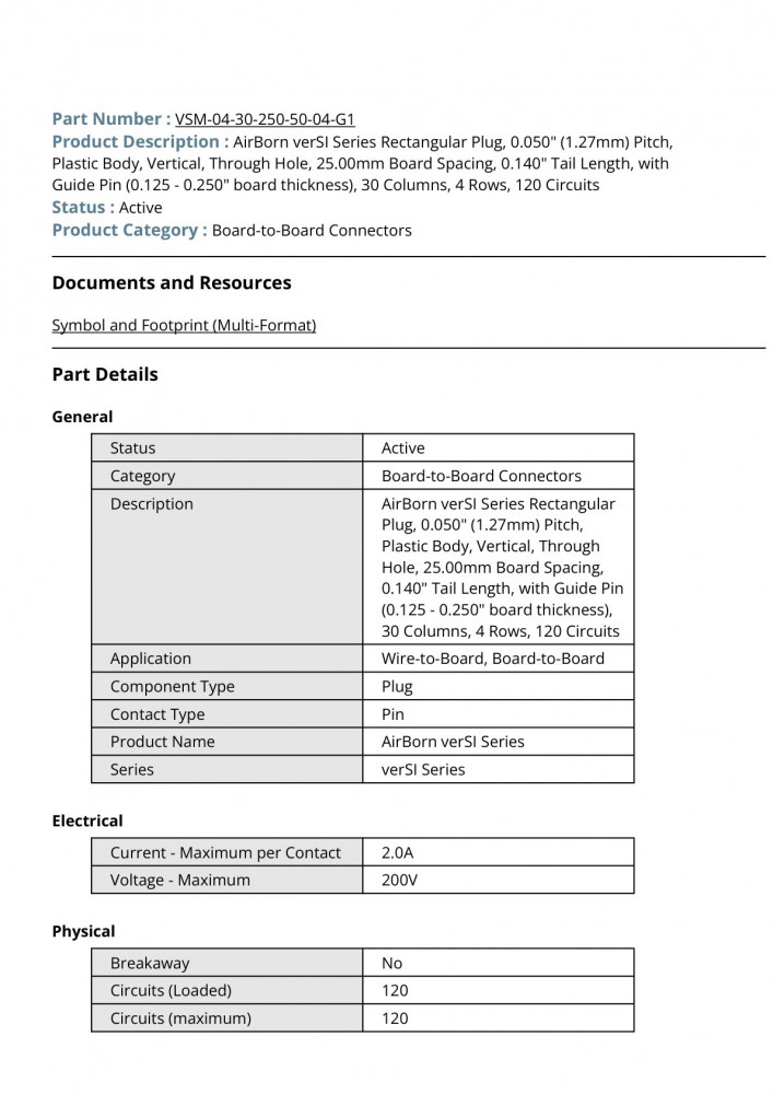 VSM-04-30-250-50-04-G1 technical document page 1