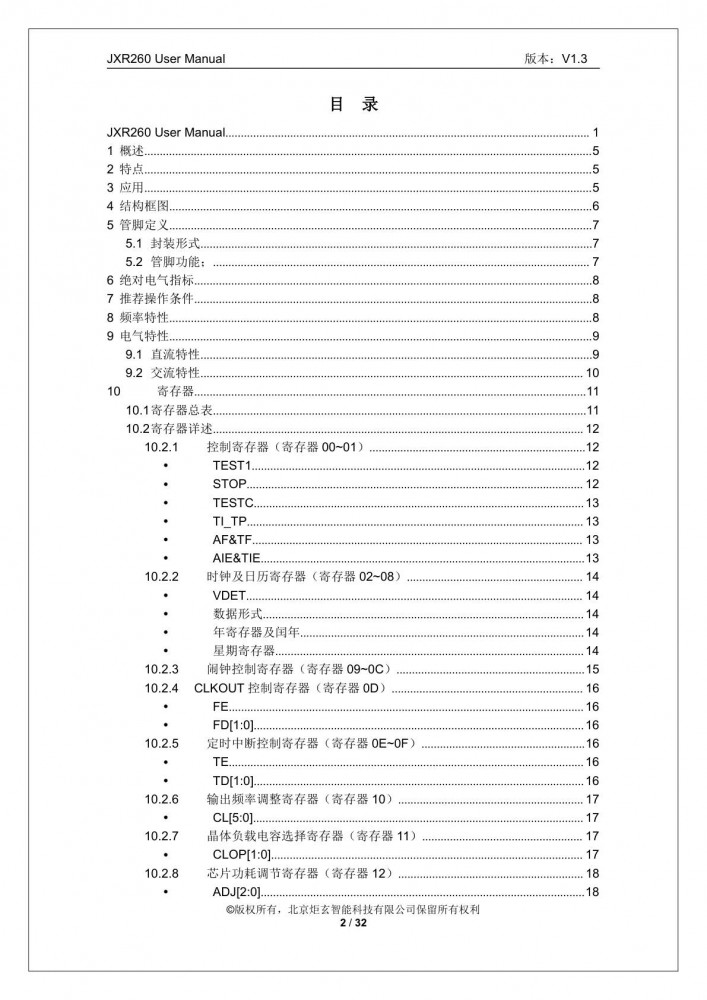 JXR260 manual page 2
