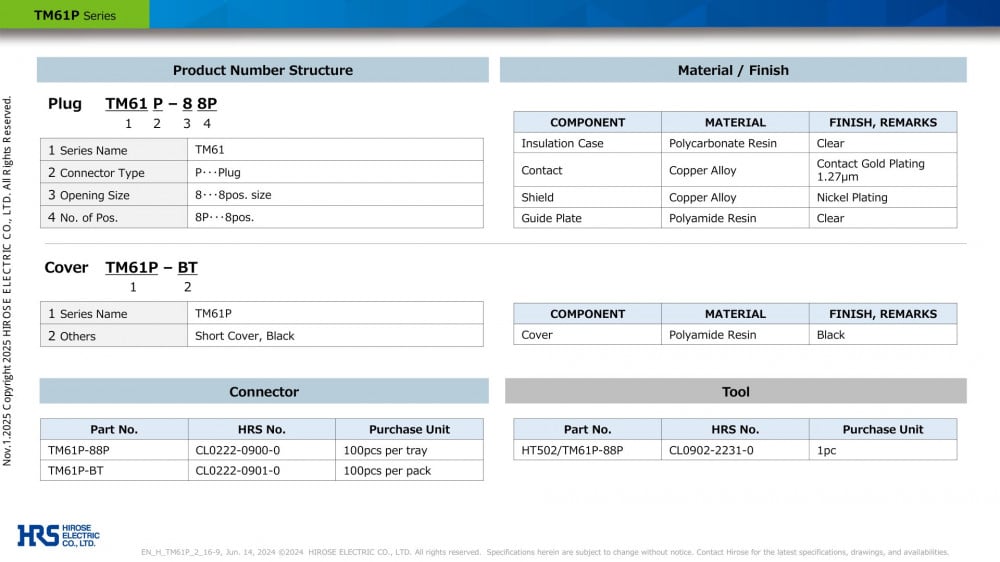 HRS TM61P-BT technical document page 2