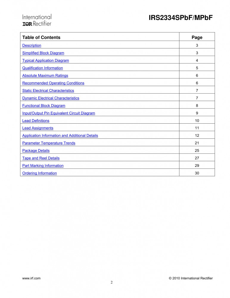 IRS2334SPBF datasheet page 2