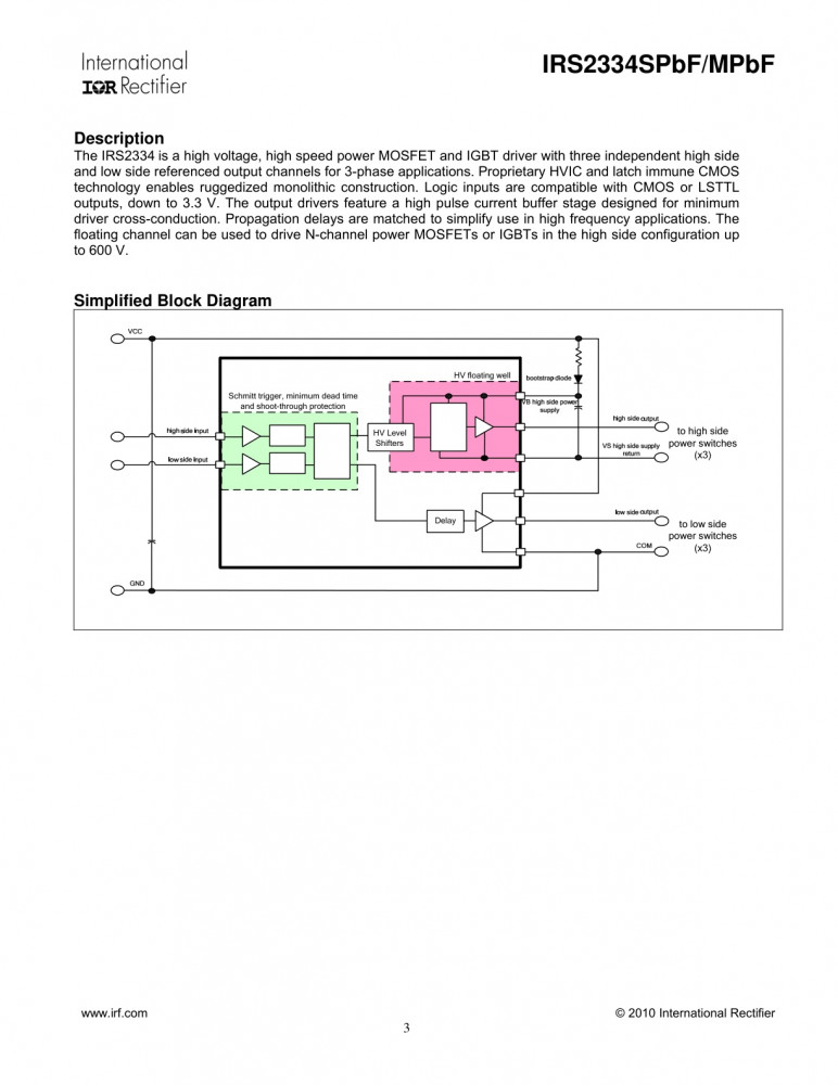 IRS2334SPBF datasheet page 3