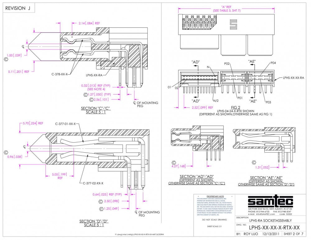 Samtec LPHS drawing page 2
