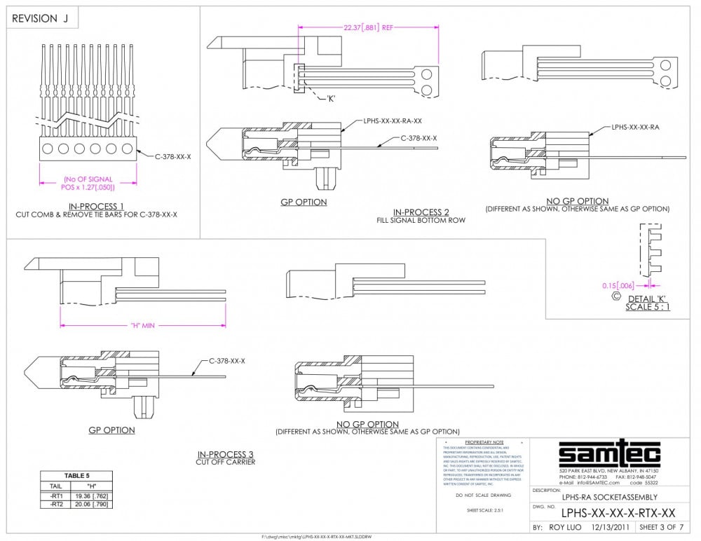 Samtec LPHS drawing page 3